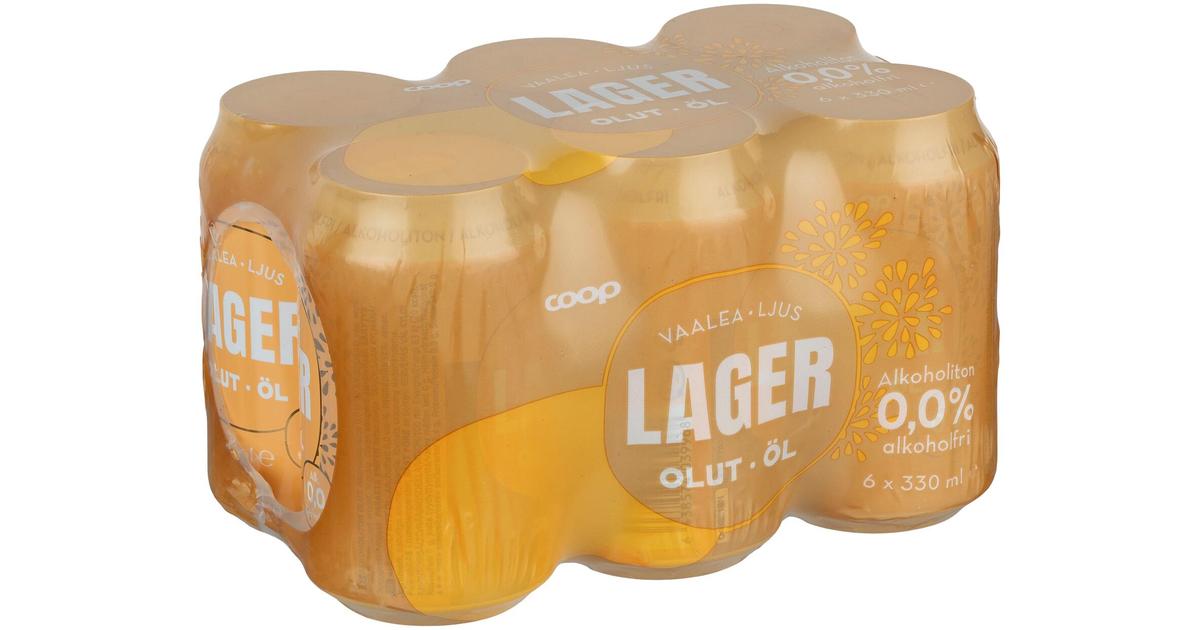 Coop alkoholiton lager 0,0% olut 6x0,33l tlk | S-kaupat ruoan verkkokauppa