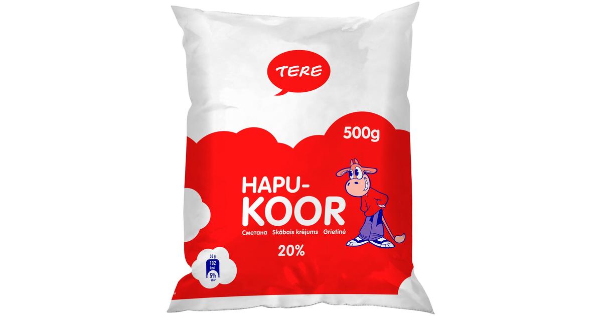Hapukoor 20% 500G | Prisma | alati odavad hinnad, telli kaup otse koju