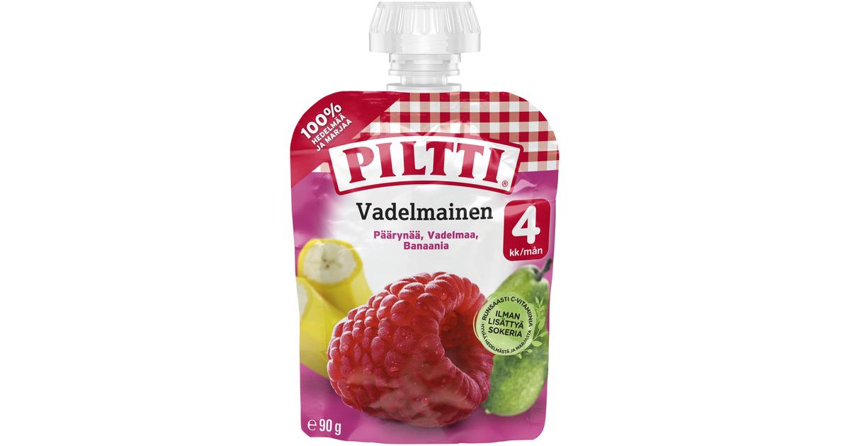 Piltti 90g Vadelmainen hedelmäsose 4kk annospussi | S-kaupat ruoan ...
