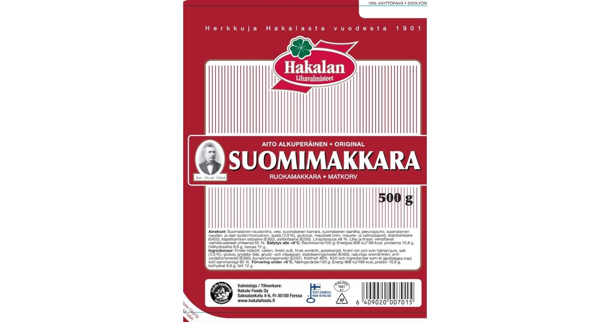 Hakalan Suomimakkara 500g | S-kaupat ruoan verkkokauppa