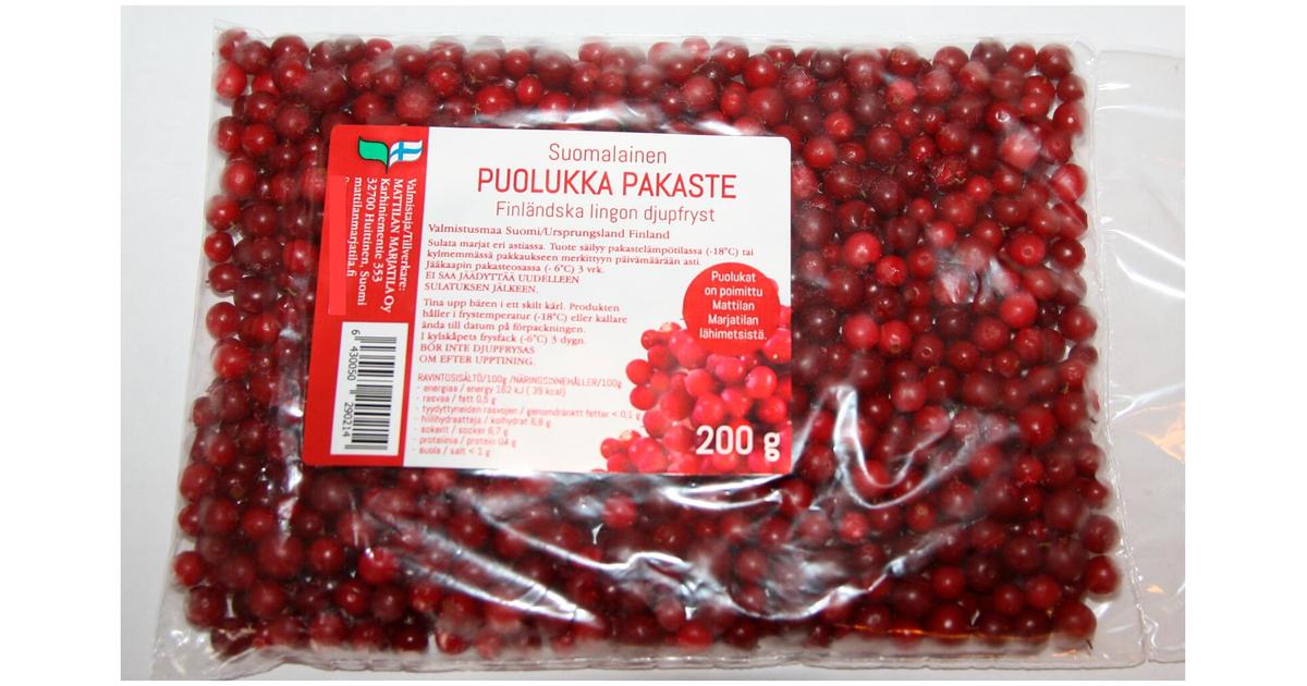 Suomalainen puolukka Mattilan Marjatila 200 g pakaste | S-kaupat ruoan verkkokauppa