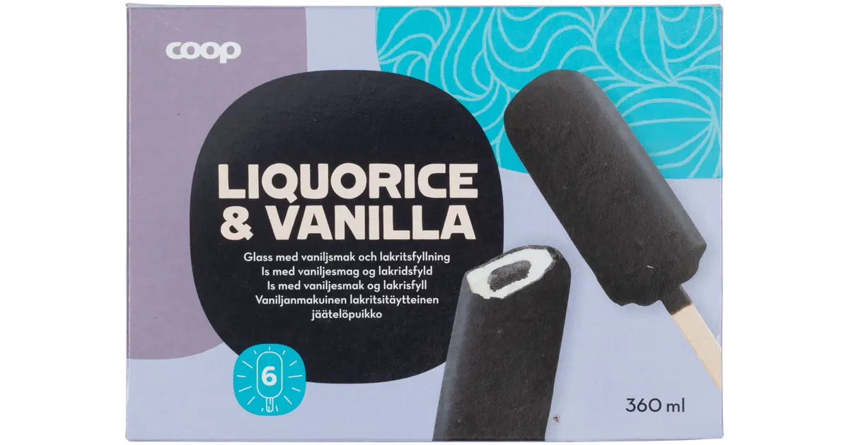 Coop jäätelöpuikko lakritsi 6-pack 360 ml/270 g | S-kaupat ruoan ...