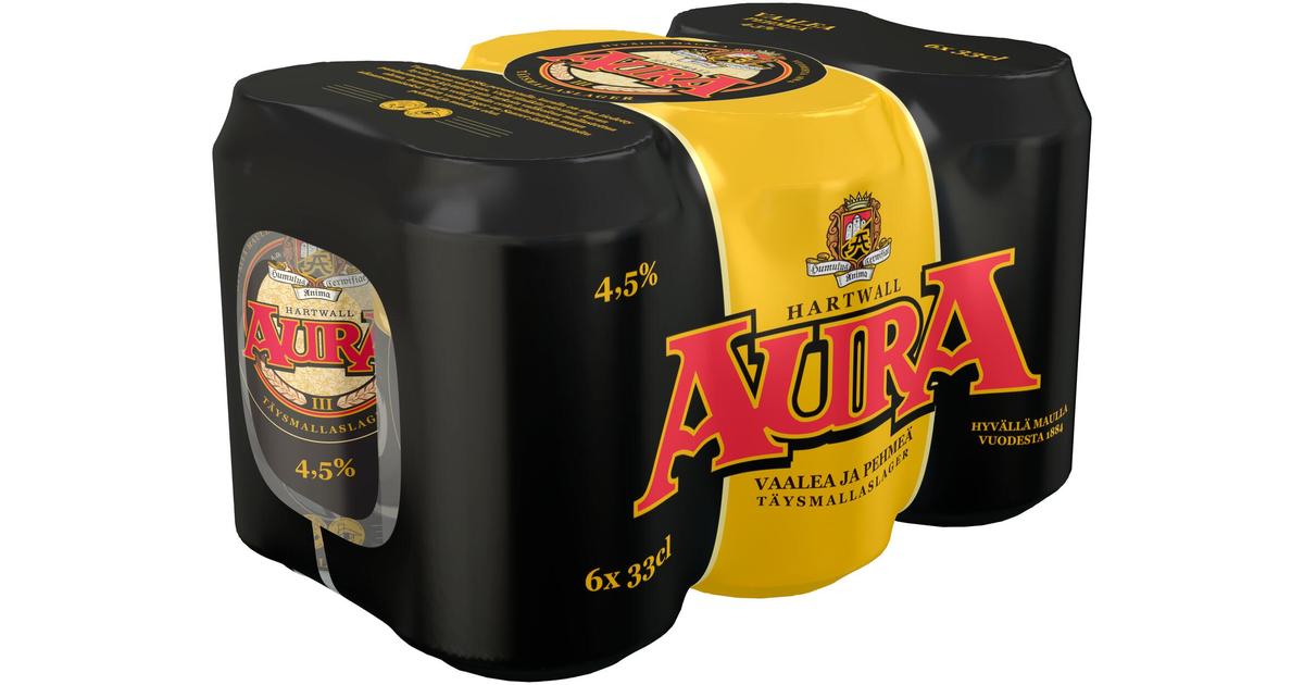 6 x Aura olut 4,5% 0,33 l | S-kaupat ruoan verkkokauppa