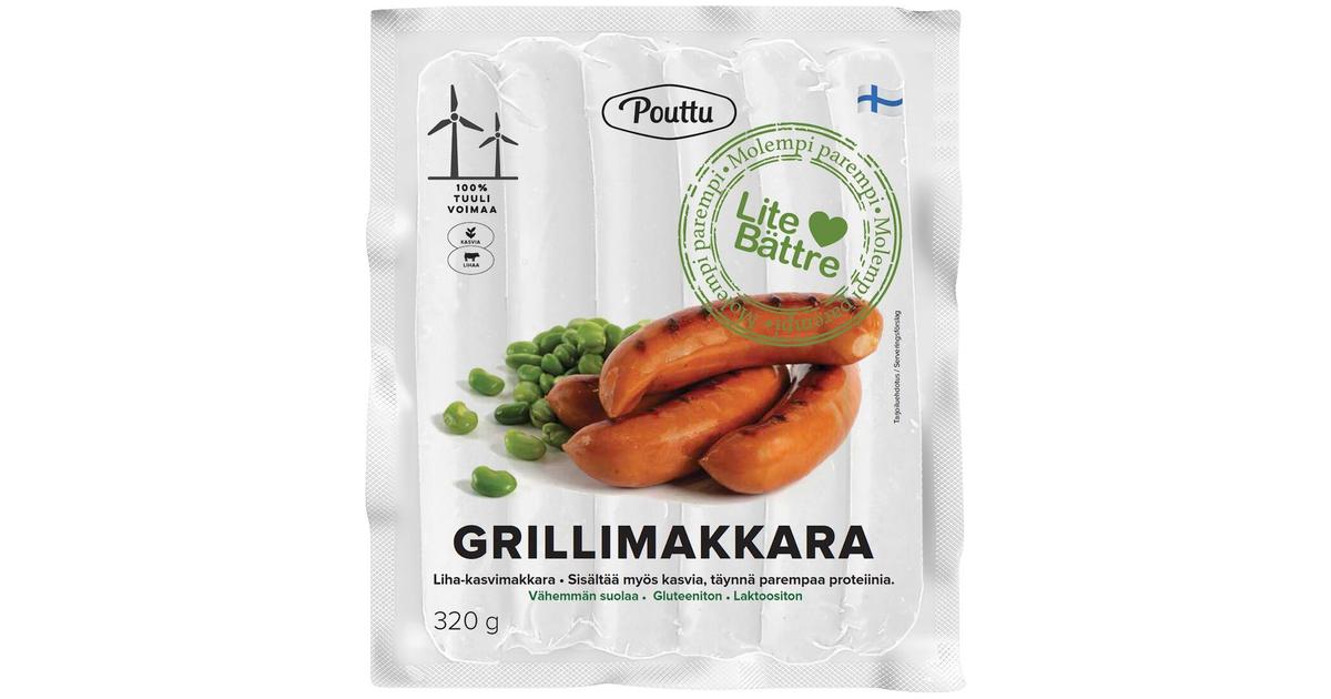 Pouttu Lite bättre Pork Sausage Meat & Vegetable 320g | S-kaupat ruoan verkkokauppa