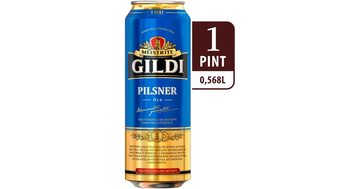 Meistrite Gildi Pilsner õlu 4,5%vol 568ml | Prisma | alati odavad ...