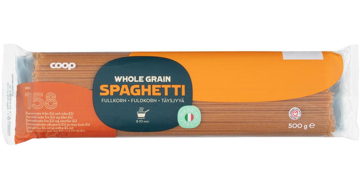 Coop täysjyväspagetti 500 g | S-kaupat ruoan verkkokauppa