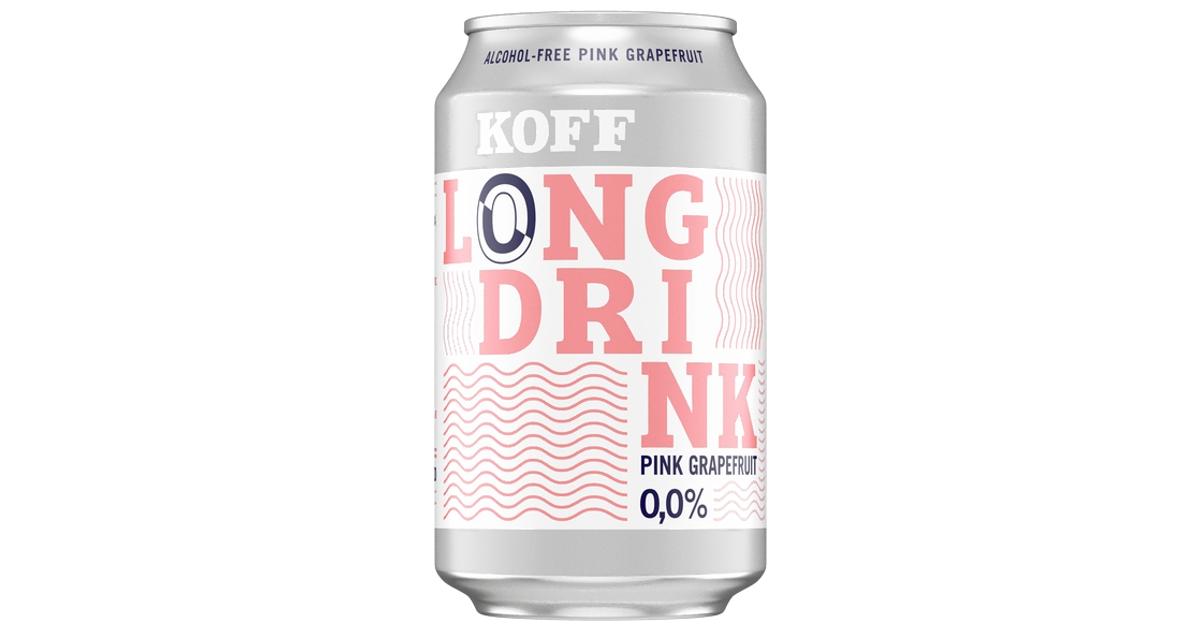 Koff Long Drink Pink Grapefruit alkoholiton lonkero 0 til-% tölkki 0,33 ...