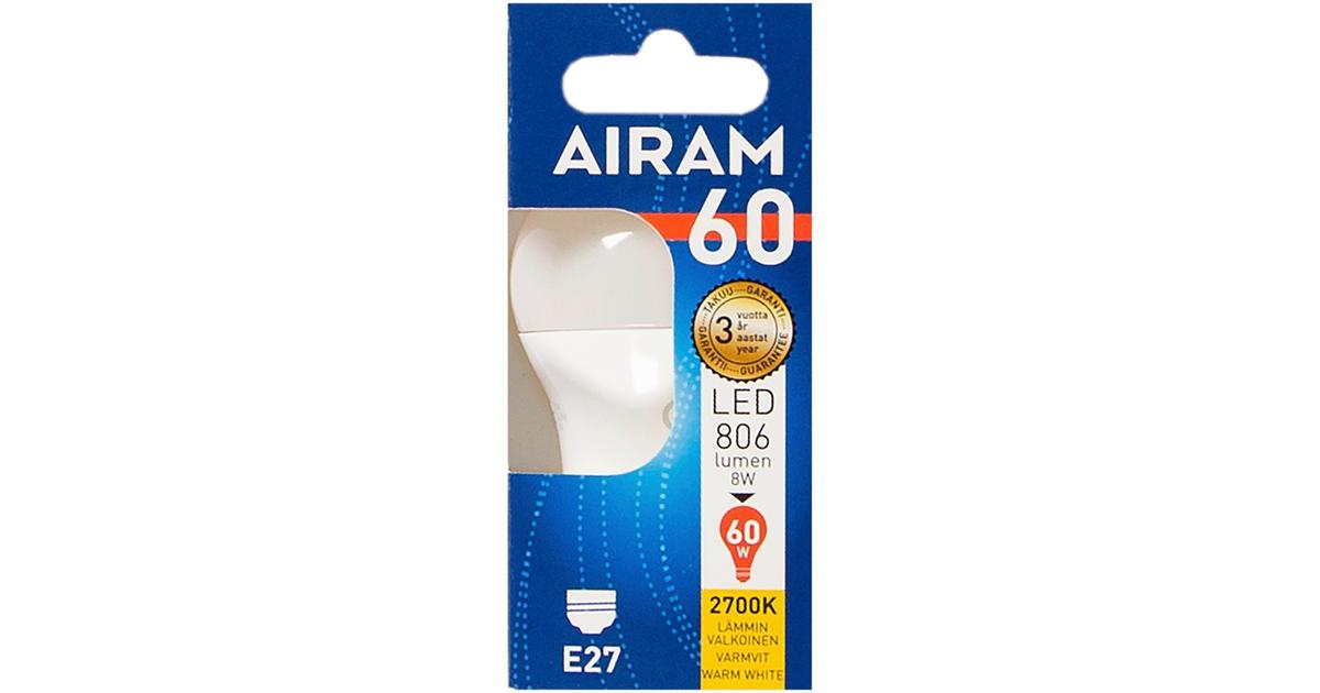 Airam LED 7,2W koriste opaali E27 806lm 2700K | S-kaupat ruoan verkkokauppa