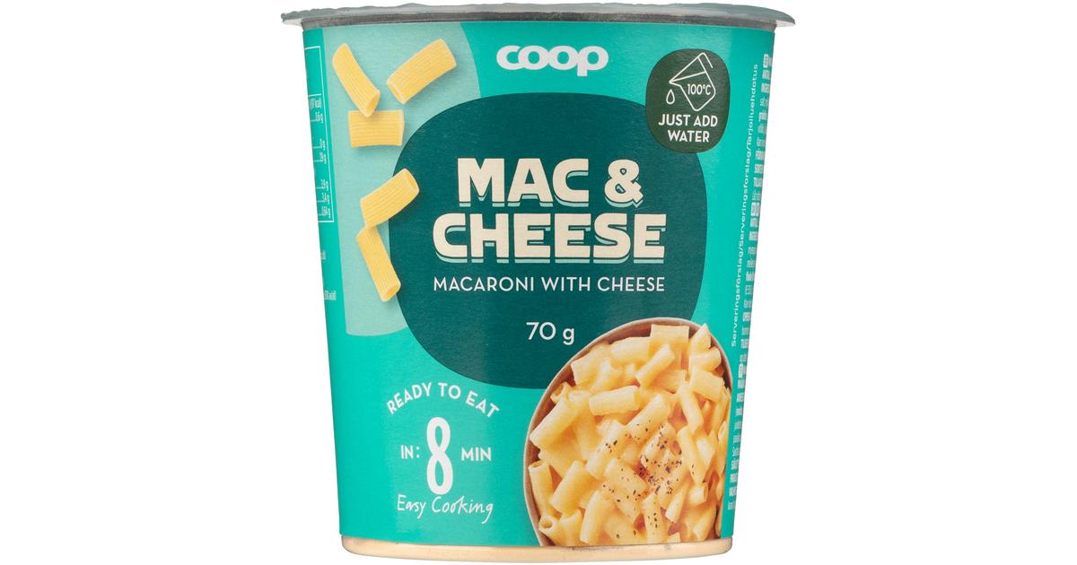 Coop pasta-ateriakuppi Mac and Cheese 70 g | S-kaupat ruoan verkkokauppa