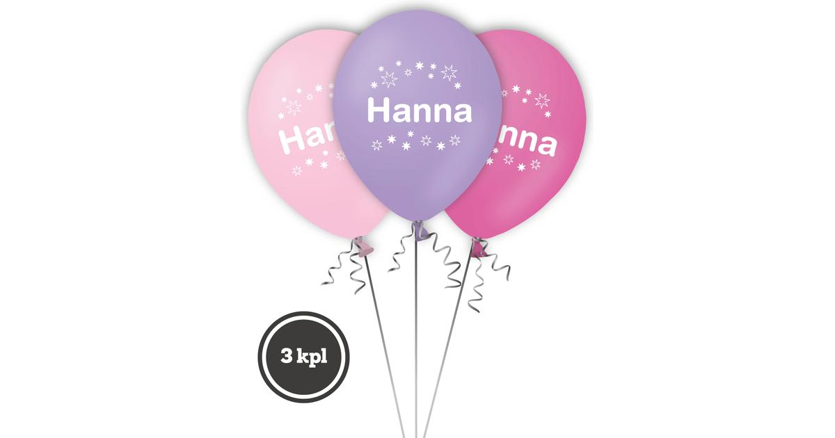 Nimi-ilmapallo Hanna 3kpl | S-kaupat ruoan verkkokauppa