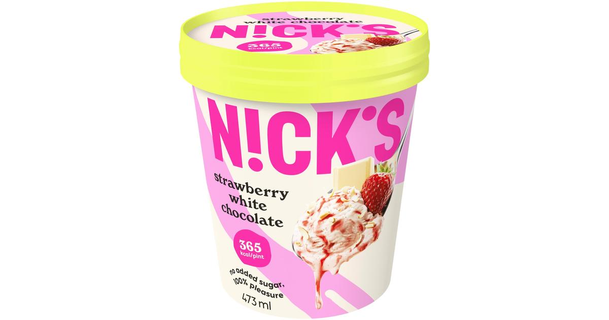 Nick’s valge šokolaadi ja maasikajäätis 473 ml | Prisma | alati odavad ...