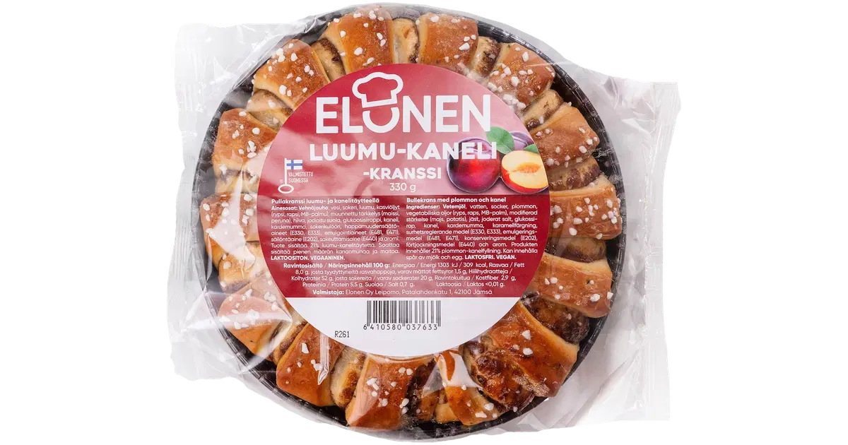 Elonen Luumu-kanelikranssi vege 330g | S-kaupat ruoan verkkokauppa