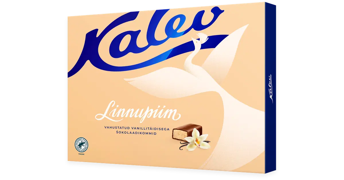 Kalev linnupiim vahustatud vanillitäidisega šokolaadikommid 136g ...