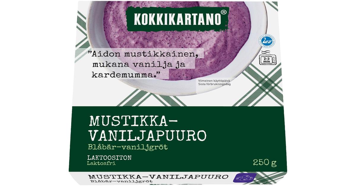 Kokkikartano Mustikka-vaniljapuuro 250g | S-kaupat ruoan verkkokauppa