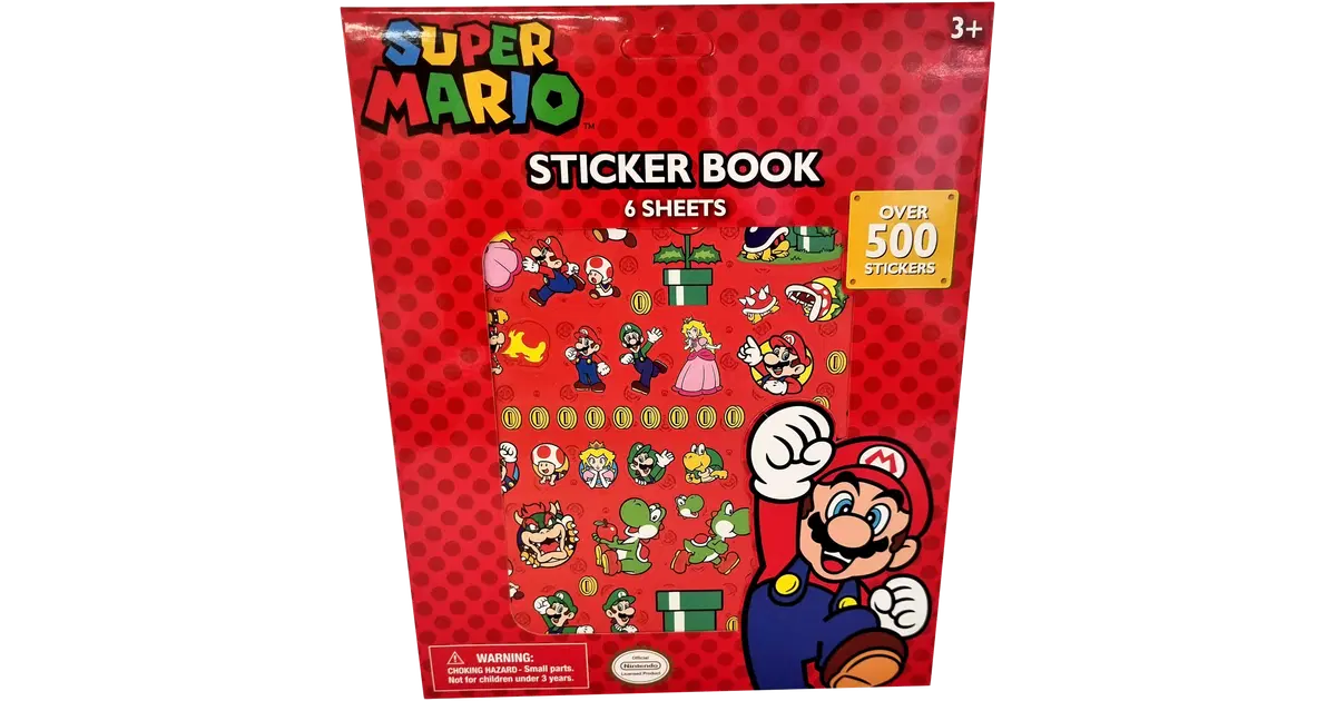 Super Mario tarralehtiö, 6 tarra-arkkia, yli 500 tarraa | S-kaupat ...