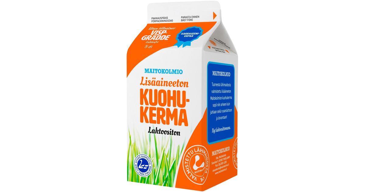 Maitokolmio Laktoositon Kuohukerma 5dl | S-kaupat ruoan verkkokauppa