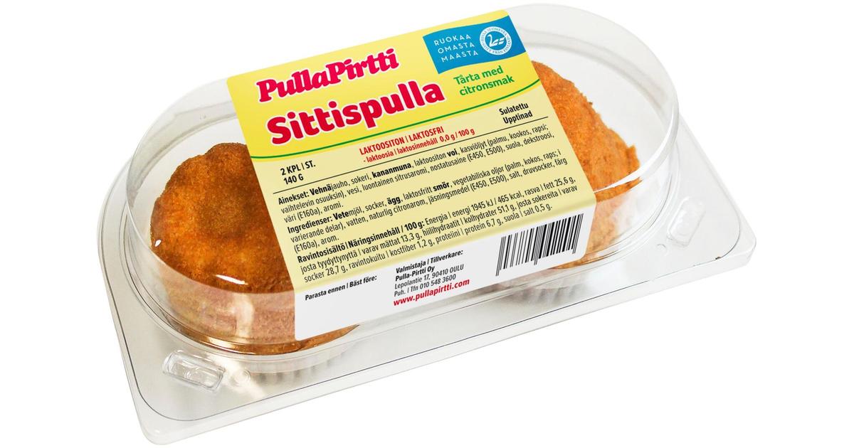 Pulla-Pirtti Sittispulla 2/140g laktoositon sitruunanmakuinen kakku | S ...
