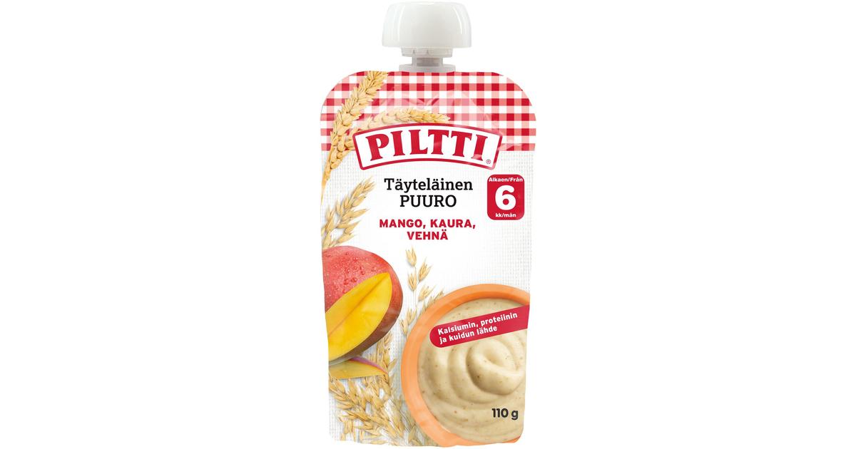 Piltti 110g Täyteläinen puuro Mango, kaura & vehnä 6kk | S-kaupat ruoan ...