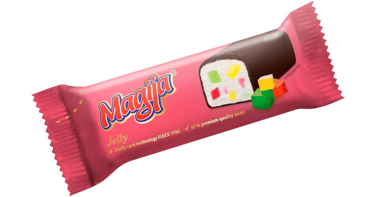 Magija glasuuritud kohuke želeetükkidega, rasva 23,4%, 45g | Prisma ...