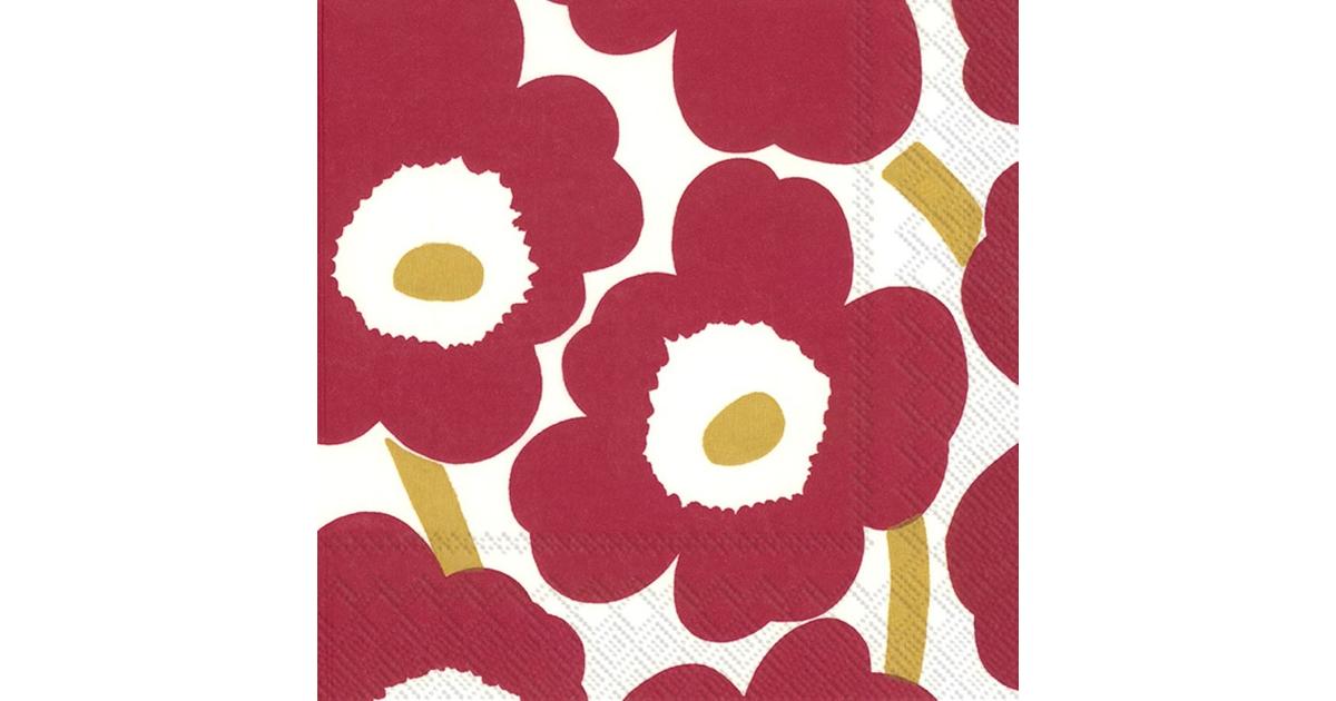 Marimekko 25cm Unikko tummapunainen kulta 20kpl lautasliina | S-kaupat ...