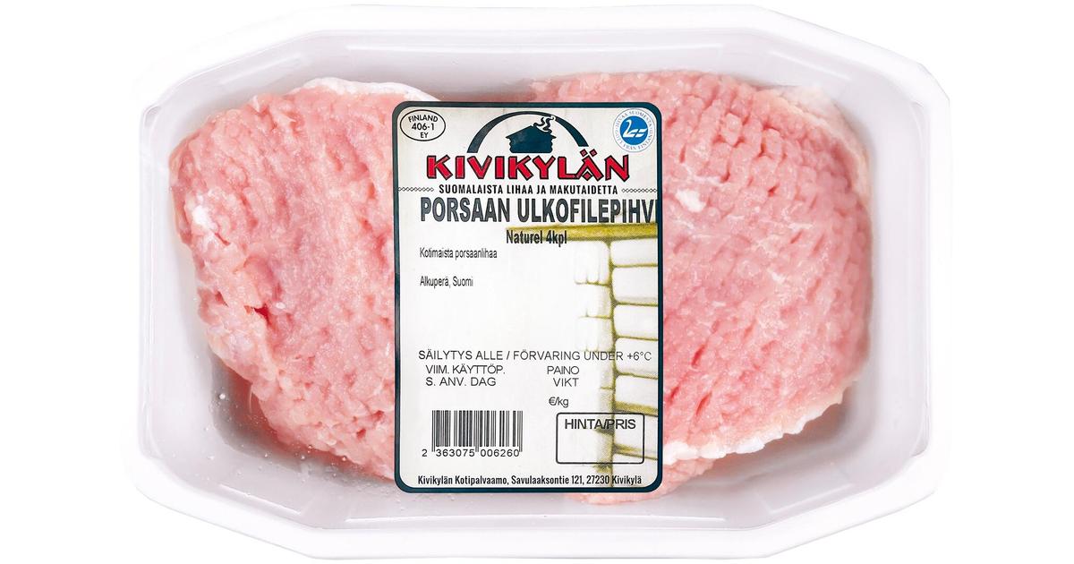 Kivikylän Porsaan ulkofileepihvit naturel 4kpl | S-kaupat ruoan ...