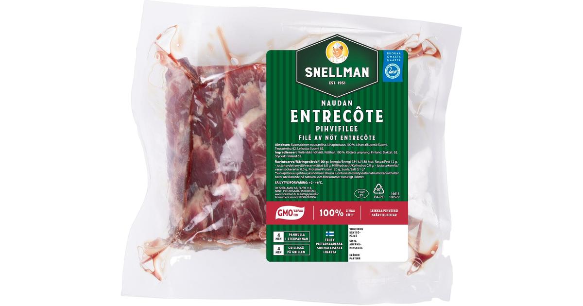 Snellman Naudan entrecoté pihvifilee n1kg | S-kaupat ruoan verkkokauppa