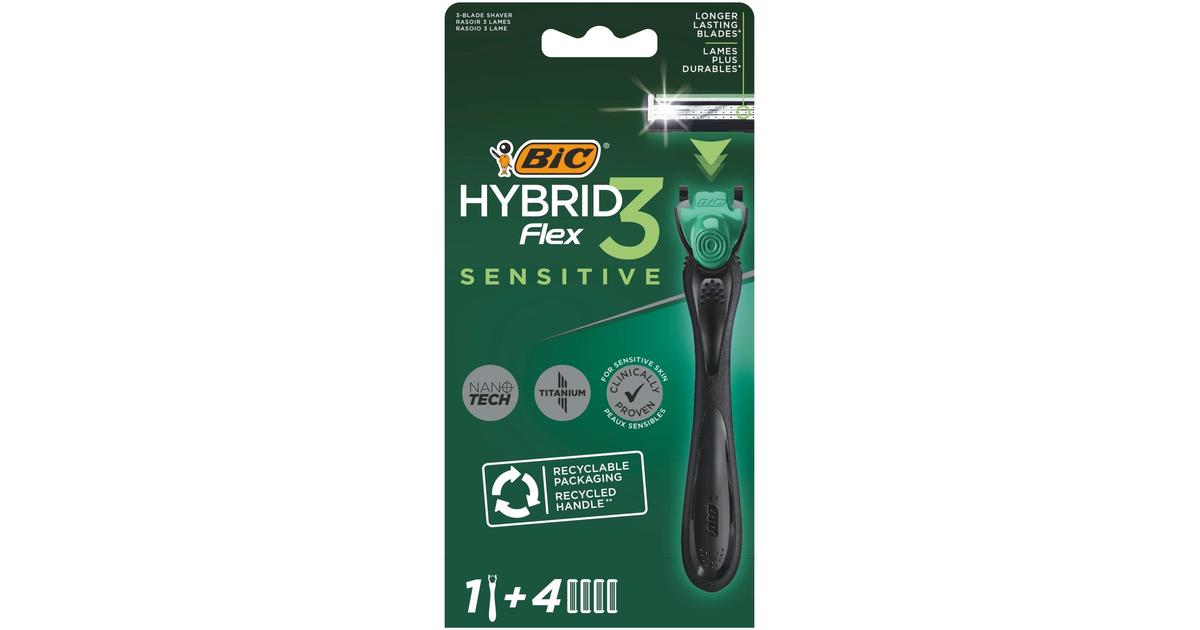 BIC Hybrid Flex 3 Sensitive varsi ja 4 vaihtoterää | S-kaupat ruoan ...