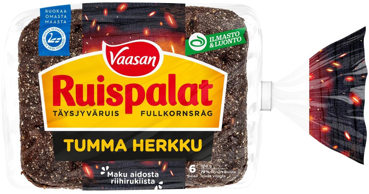 Vaasan Ruispalat Tumma Herkku 300g 6 kpl täysjyväruisleipä | S-kaupat ...