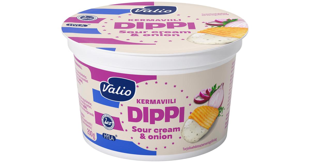 Valio kermaviilidippi Sour cream & onion 200 g HYLA® | S-kaupat ruoan ...