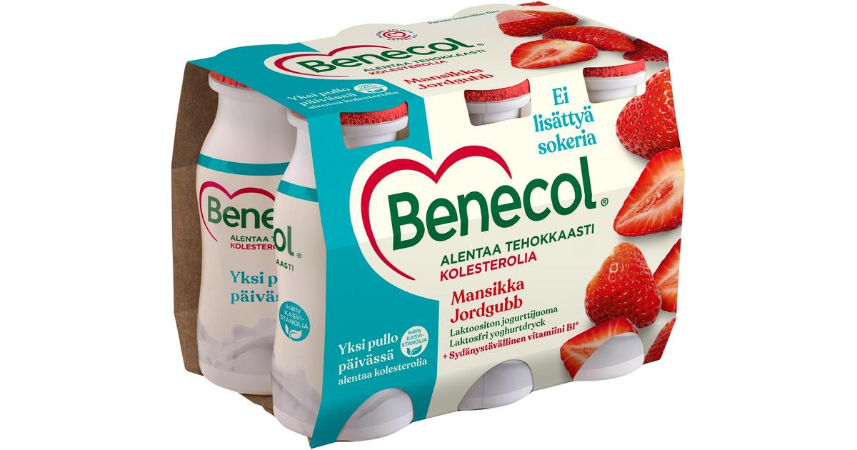 Benecol 6x100g mansikka jogurttijuoma | S-kaupat ruoan verkkokauppa