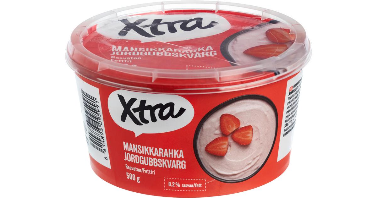 Xtra mansikkarahka rasvaton 0,2 % 500 g | S-kaupat ruoan verkkokauppa