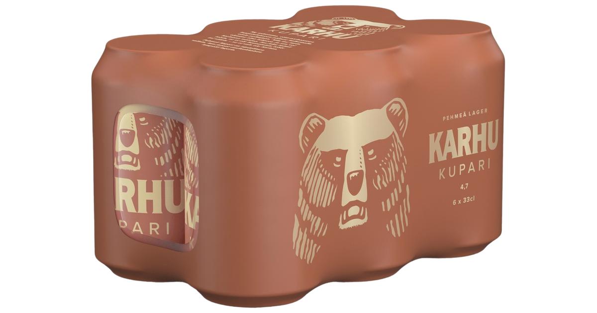 6-pack Karhu Kupari Lager olut 4,7 % tölkki 0,33 L | S-kaupat ruoan ...