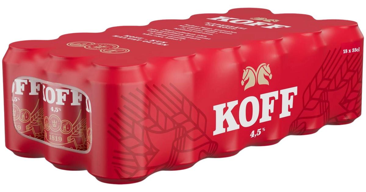 18-pack KOFF Lager olut 4,5 % tölkki 0,33 L | S-kaupat ruoan verkkokauppa