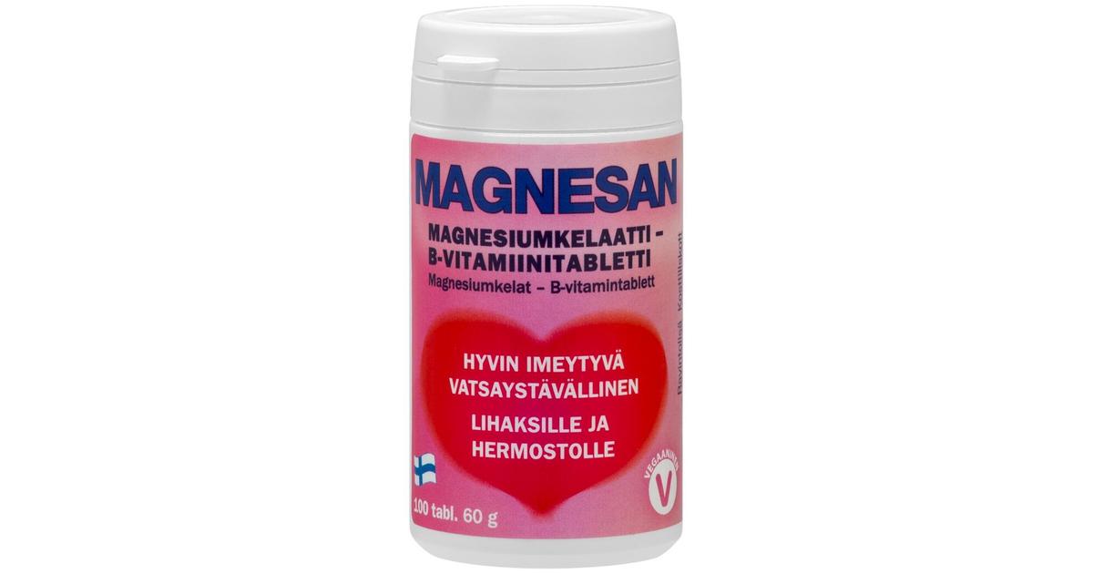 Magnesan Magnesiumkelaattitabletti 100 tabl | S-kaupat ruoan verkkokauppa