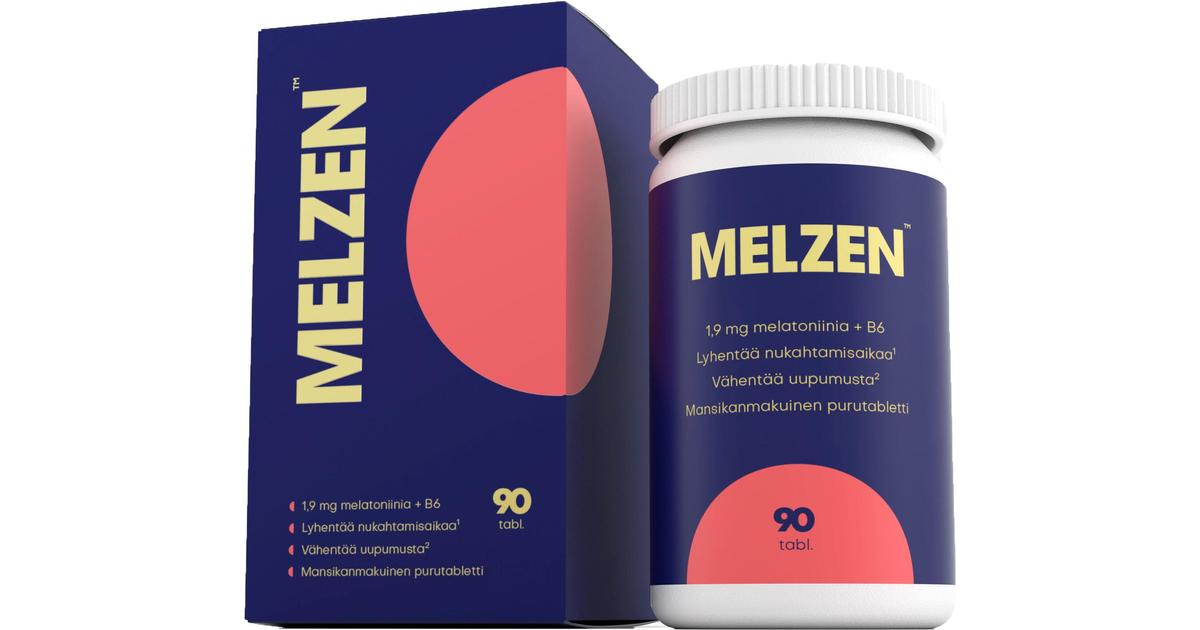 MELZEN melatoniini 1,9 mg + B6 purutabletti mansikka 90 tabl. (27 g ...
