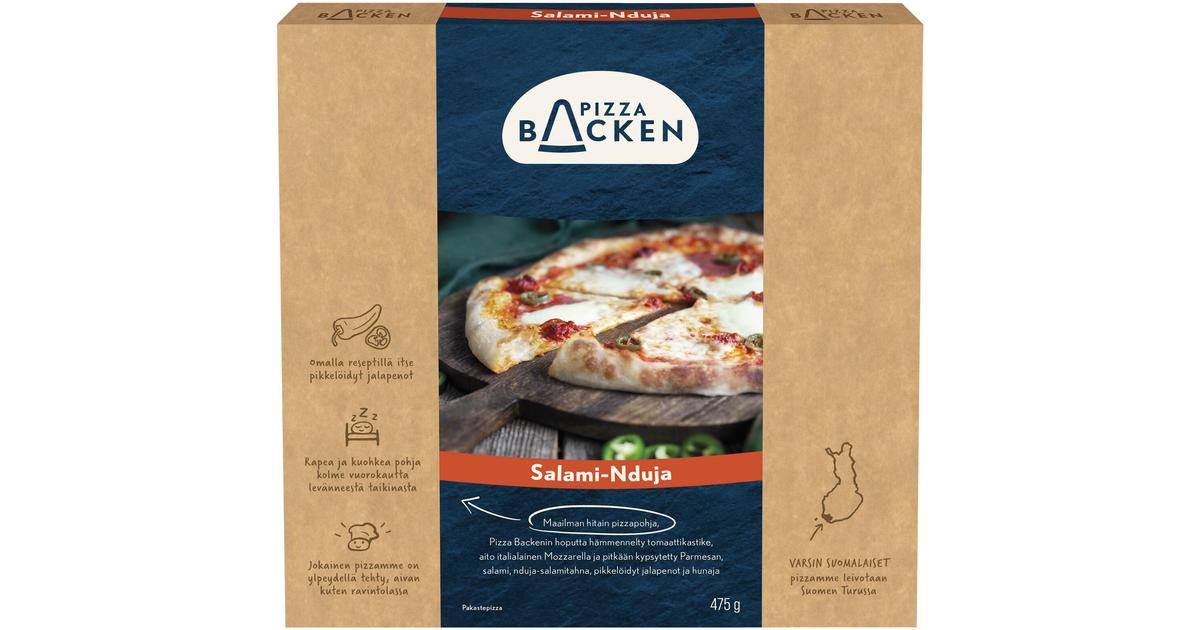 Pizza Backen Salami-Ndujapizza 475g pakastepizza | S-kaupat ruoan ...