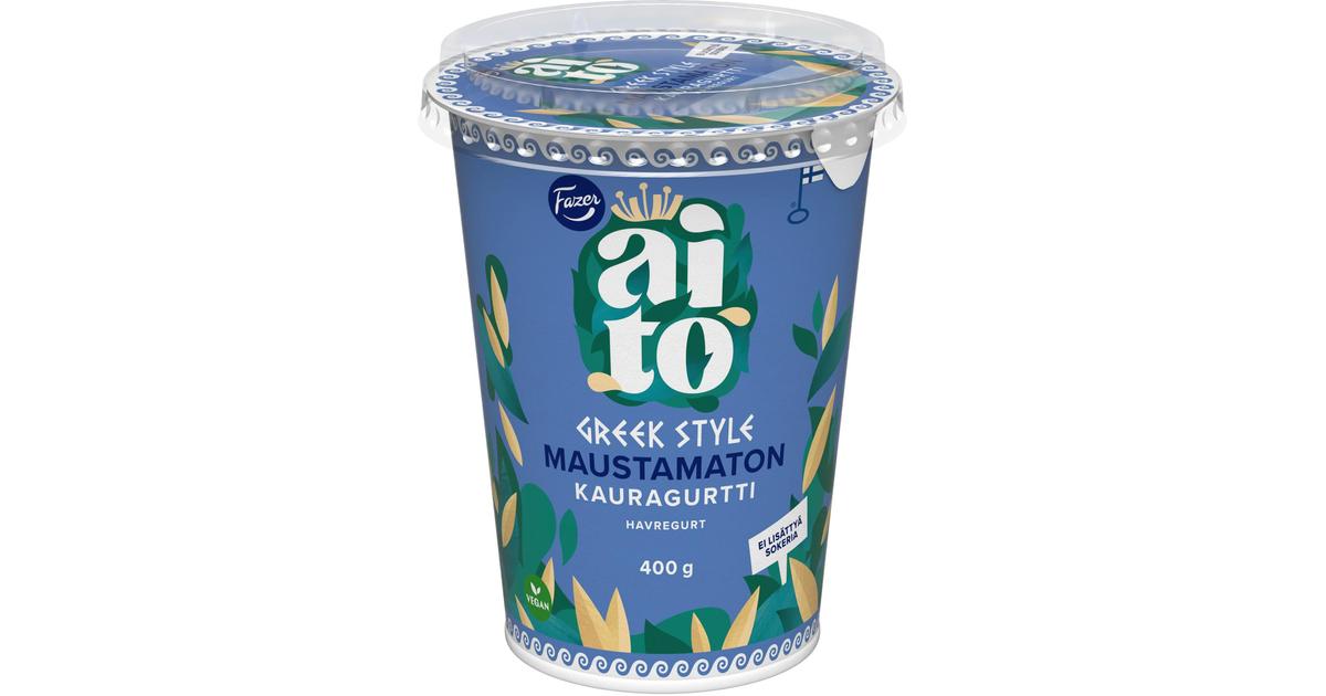 Fazer Aito Kauragurtti Maustamaton Greek Style 400 g, fermentoitu kauravälipala | S-kaupat ruoan ...