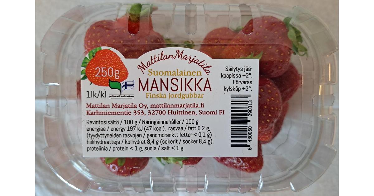 Suomalainen mansikka Mattilan Marjatila 250 g tuore. | S-kaupat ruoan verkkokauppa