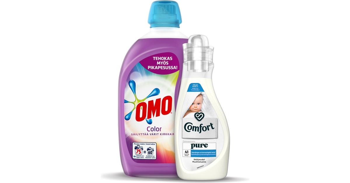 Omo + Comfort OmoColor 3000ml + Comfort Pure 750ml | S-kaupat ruoan ...