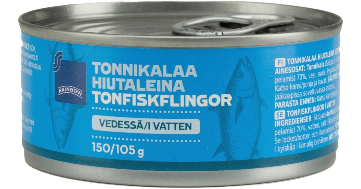 Rainbow 150/105g tonnikalaa hiutaleina vedessä | S-kaupat ruoan ...