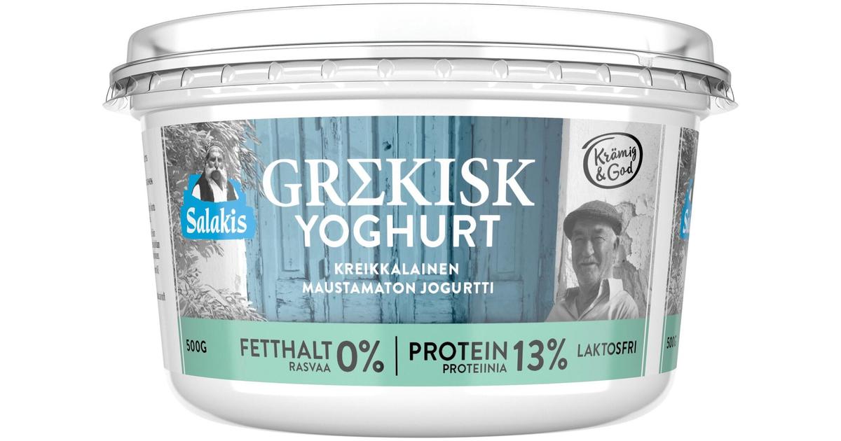 Salakis Kreikkalainen jogurtti 500g 0% rasvaa | S-kaupat ruoan verkkokauppa