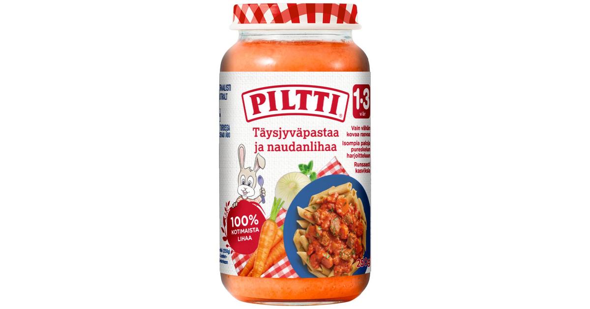 Piltti 250g Täysjyväpastaa ja naudanlihaa lastenateria 1-3v | S-kaupat ...