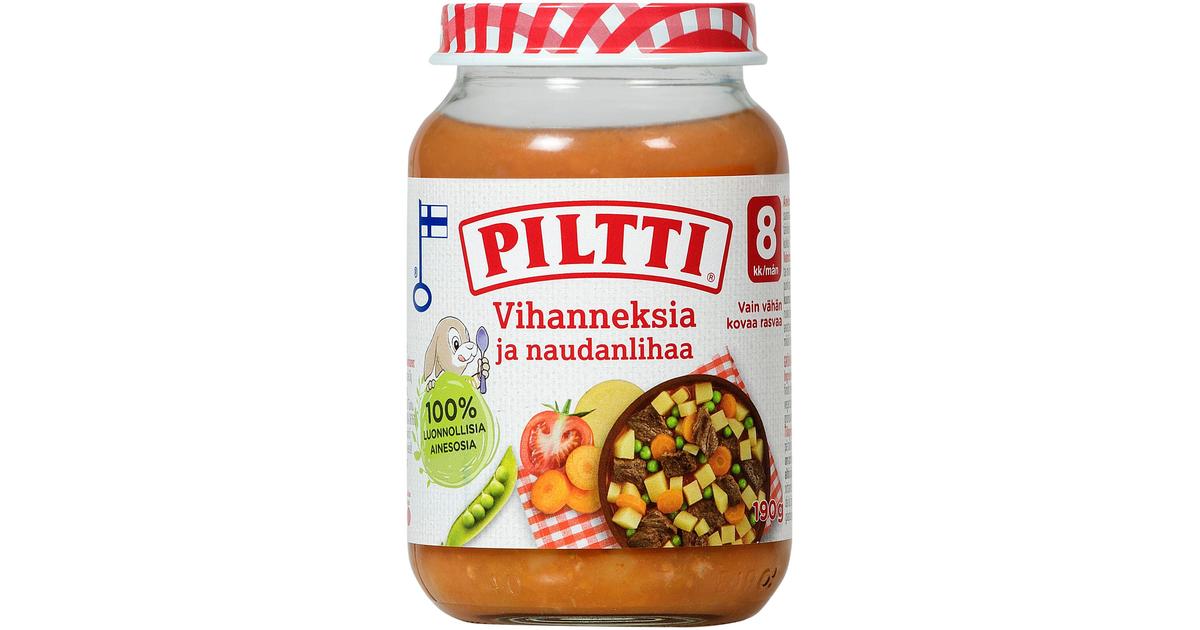 Piltti 190g Vihanneksia ja naudanlihaa lastenateria 8kk | S-kaupat ...