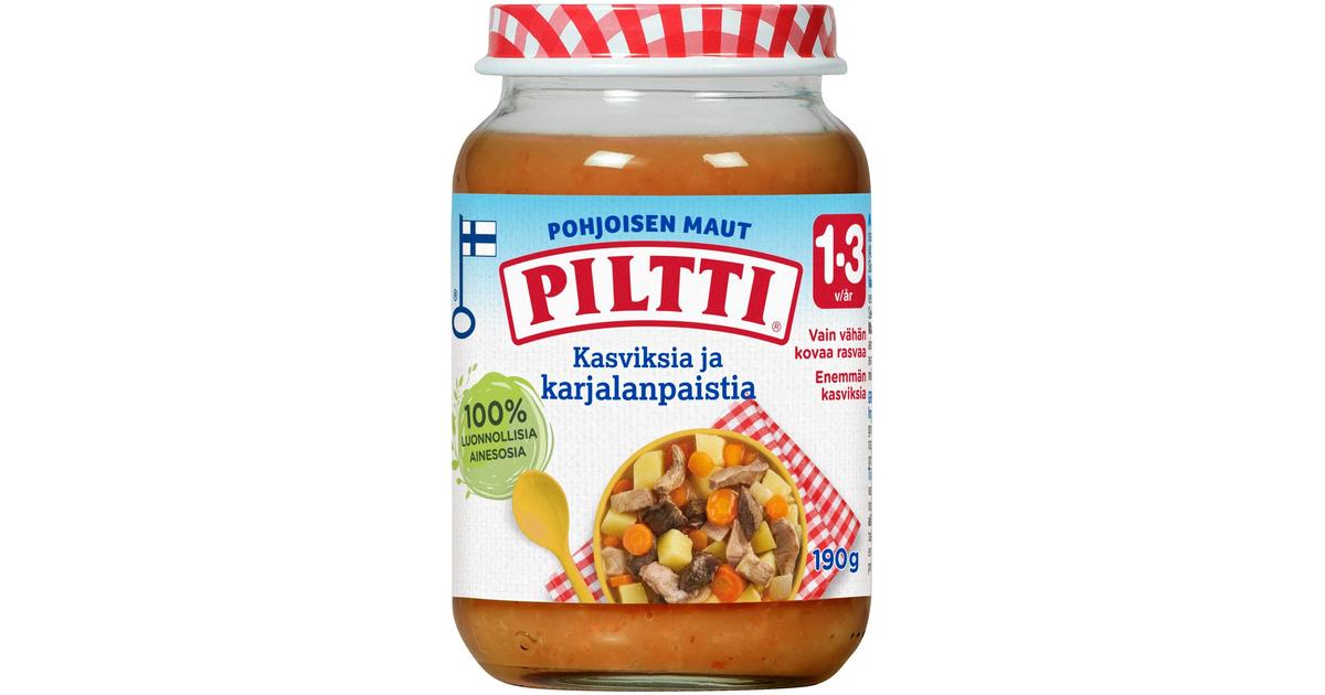 Piltti Pohjoisen maut 190g Kasviksia ja karjalanpaistia lastenateria 1 ...