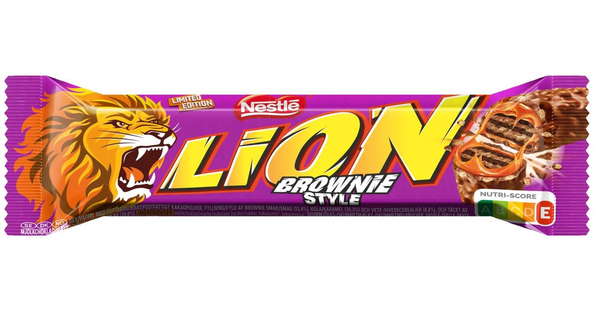 Nestlé Lion 40g vähärasvaista kaakaojauhetta sisältävä vohveli, brownien makuista täytettä ...
