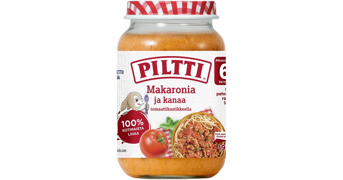 Piltti 190g Makaronia ja kanaa tomaattikastikkeessa lastenateria 6kk ...