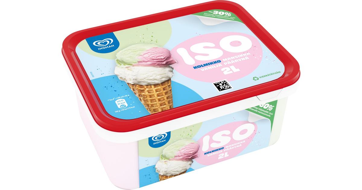 Ingman ISO Kolmikko Jäätelö 2000ml/917g | S-kaupat ruoan verkkokauppa