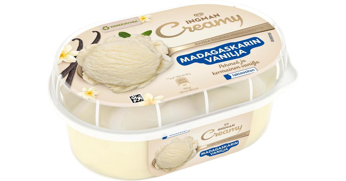 Ingman Creamy Madagaskarin Vanilja Jäätelö Laktoositon 850ml/412g | S ...