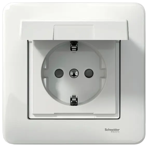 Schneider Exxact pistorasia 1-osainen maadoitettu, IP44, valkoinen ...