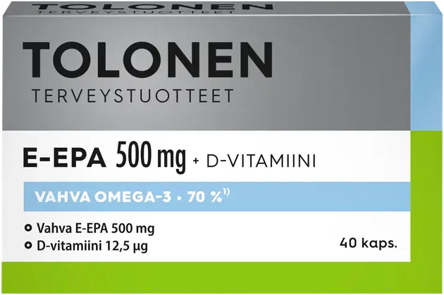 Tolonen E-EPA kalaöljykapseli 500mg 40kaps | Sokos verkkokauppa